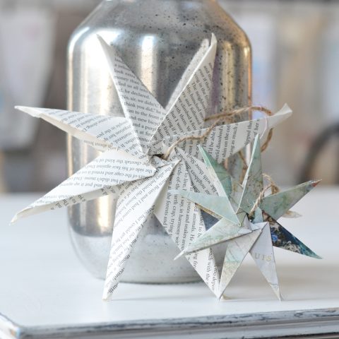 How to Make a Paper Star Ornament from Book Pages - Cozy DIY Home