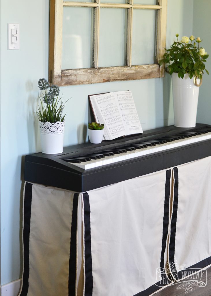 Sew a Fitted Skirt for a Keyboard Stand Cover - Cozy DIY Home