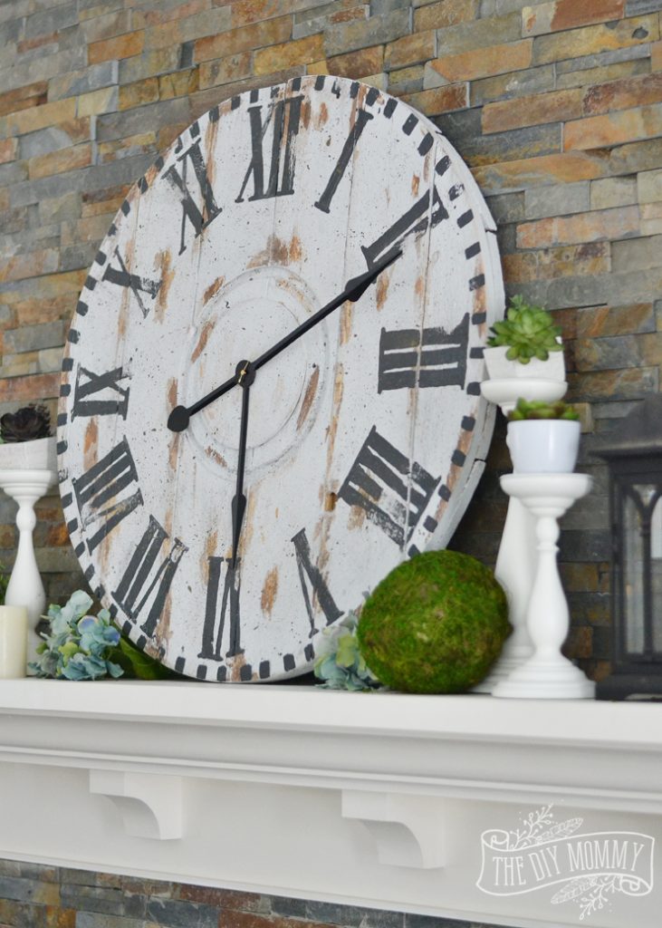 Make a Giant Reclaimed Wood Clock from an Electrical Reel ...