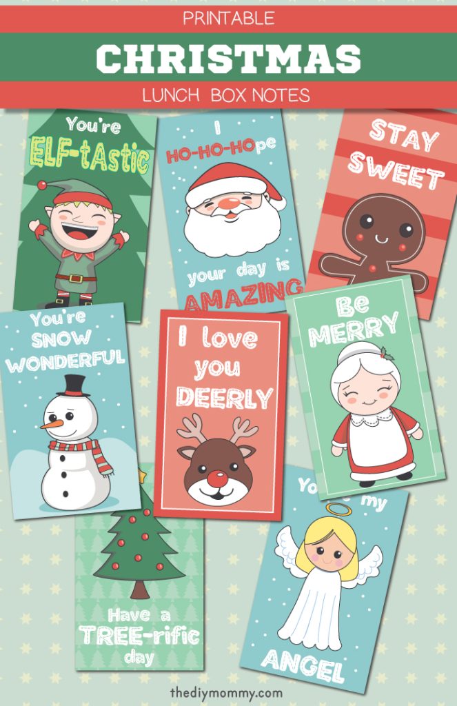 Adorable & Free Christmas Lunch Box Notes Printables - Cozy DIY Home