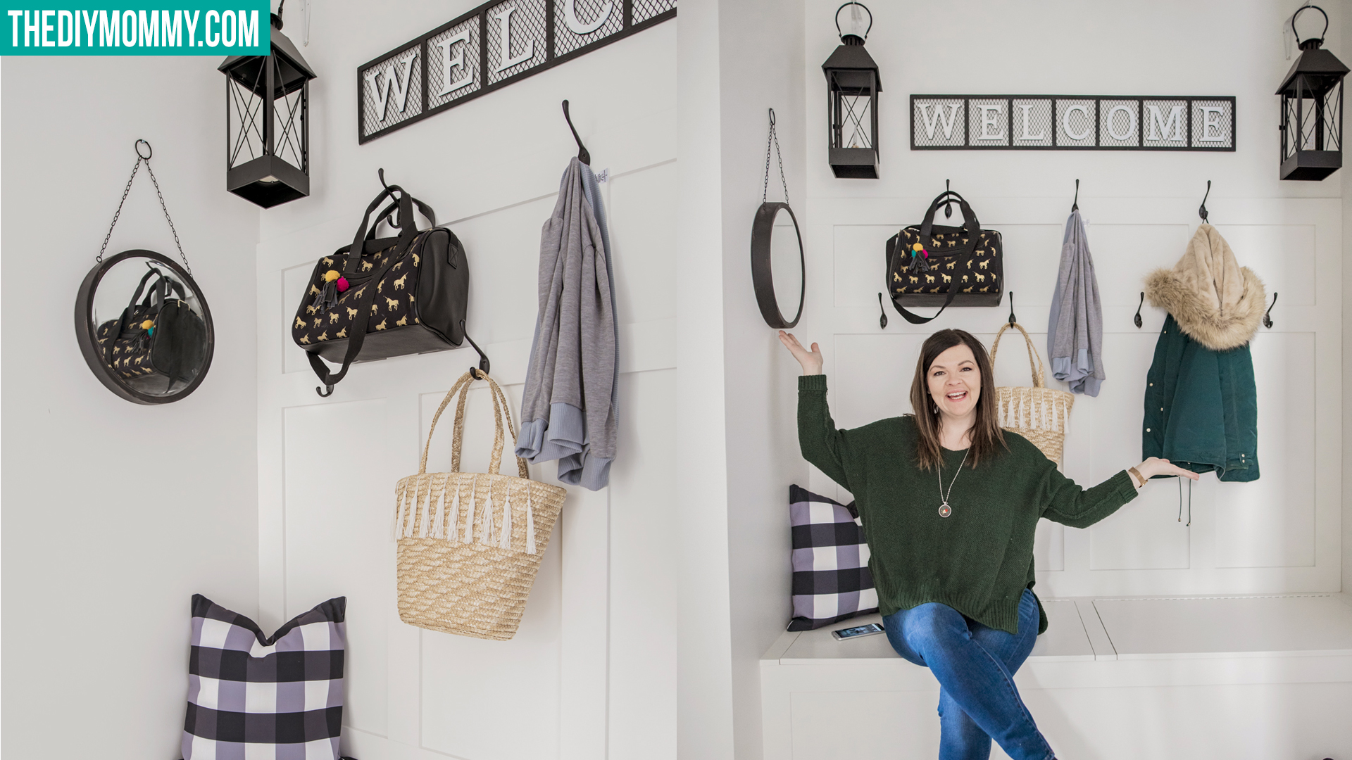 How To Build A Board & Batten Hook Wall Entry - Cozy DIY Home
