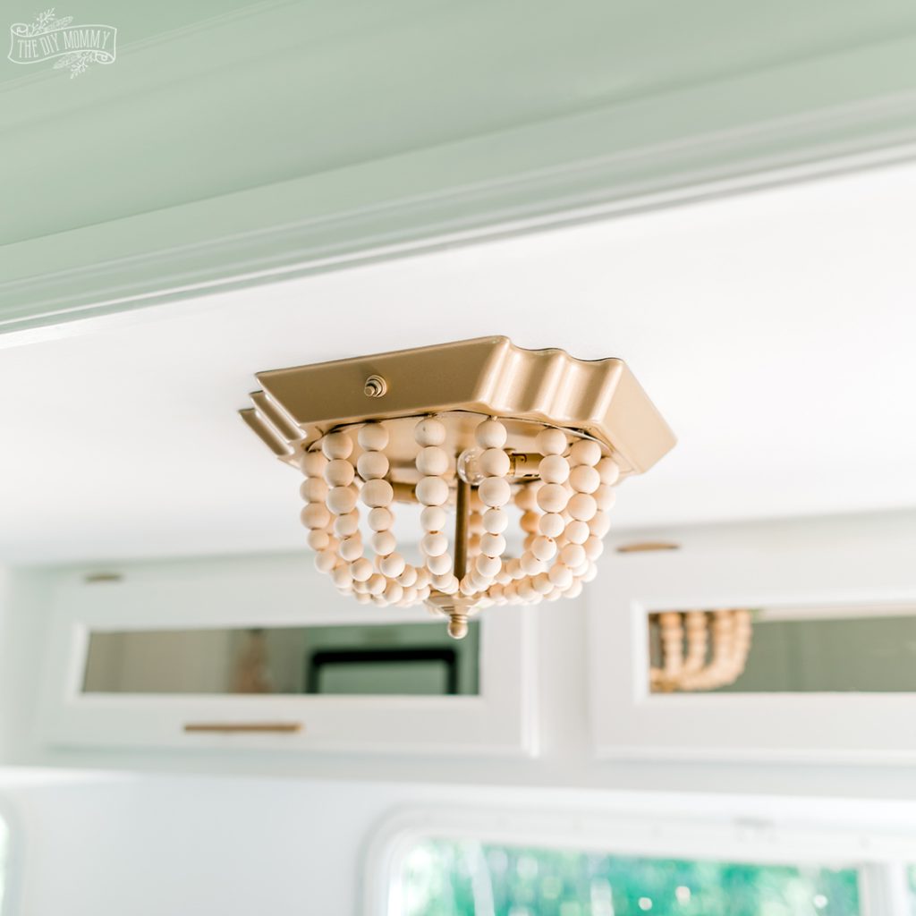 DIY Wood Bead Chandelier - $7 Boho Light Fixture Makeover - Cozy DIY Home