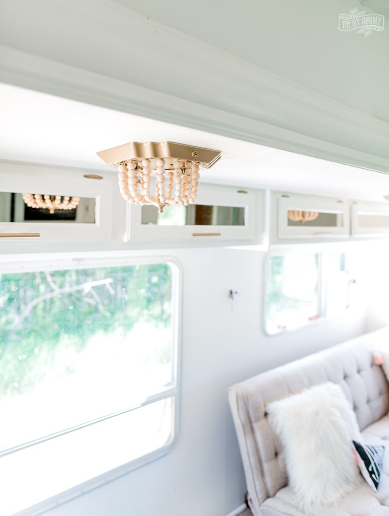 DIY Wood Bead Chandelier - $7 Boho Light Fixture Makeover - Cozy DIY Home