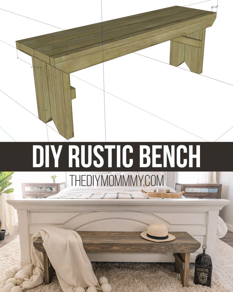 How to Build a DIY Rustic Bench - Free Building Plans - Cozy DIY Home