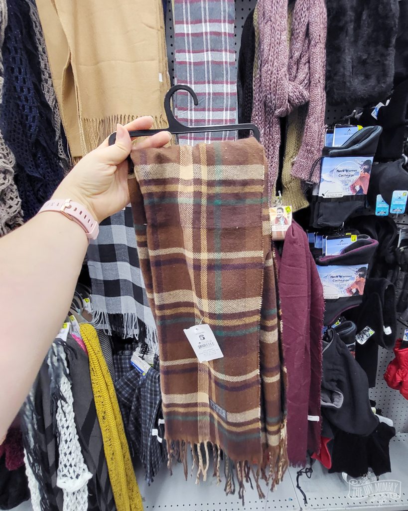 DIY Fall pillow from dollar store plaid scarf - Cozy DIY Home