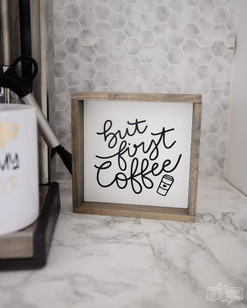 How to Make an Easy DIY Coffee Bar Sign with a Cricut - Cozy DIY Home
