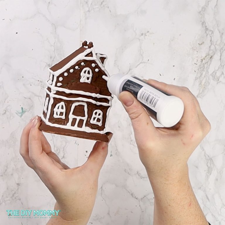 DIY Dollar Tree Gingerbread House Place Card Holders - Cozy DIY Home