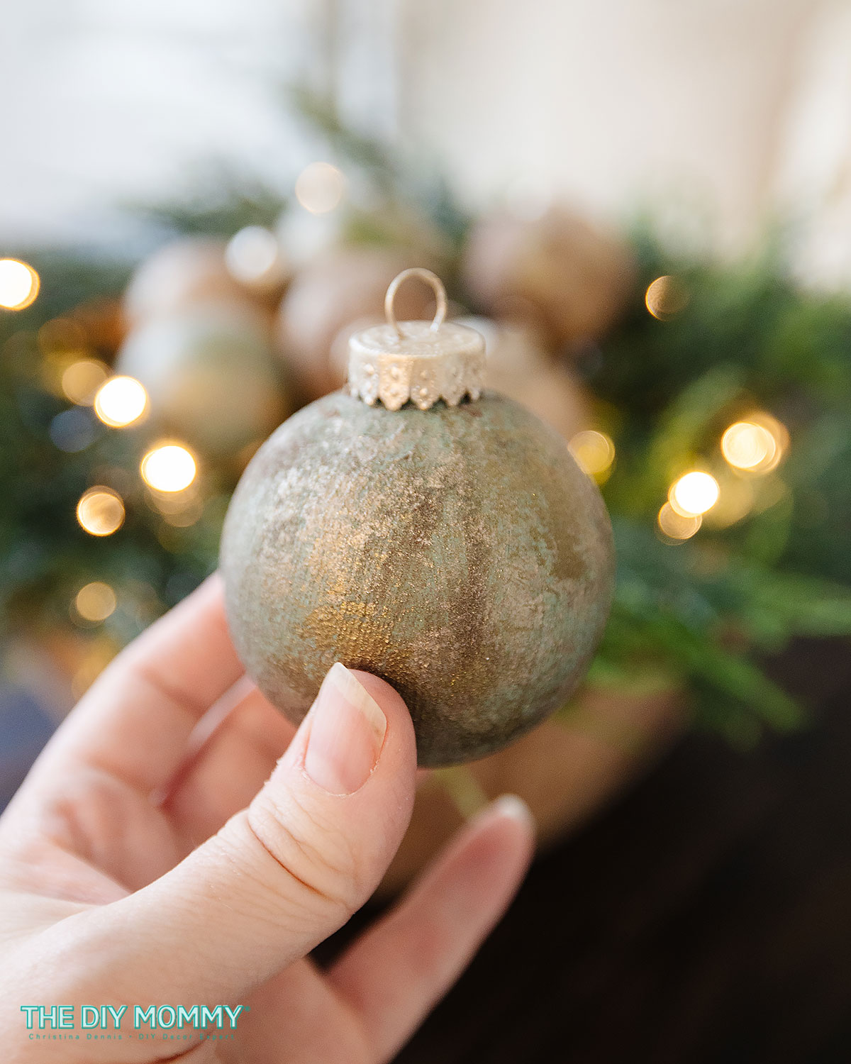 DIY Rustic Textured Christmas Ball Ornaments - Cozy DIY Home