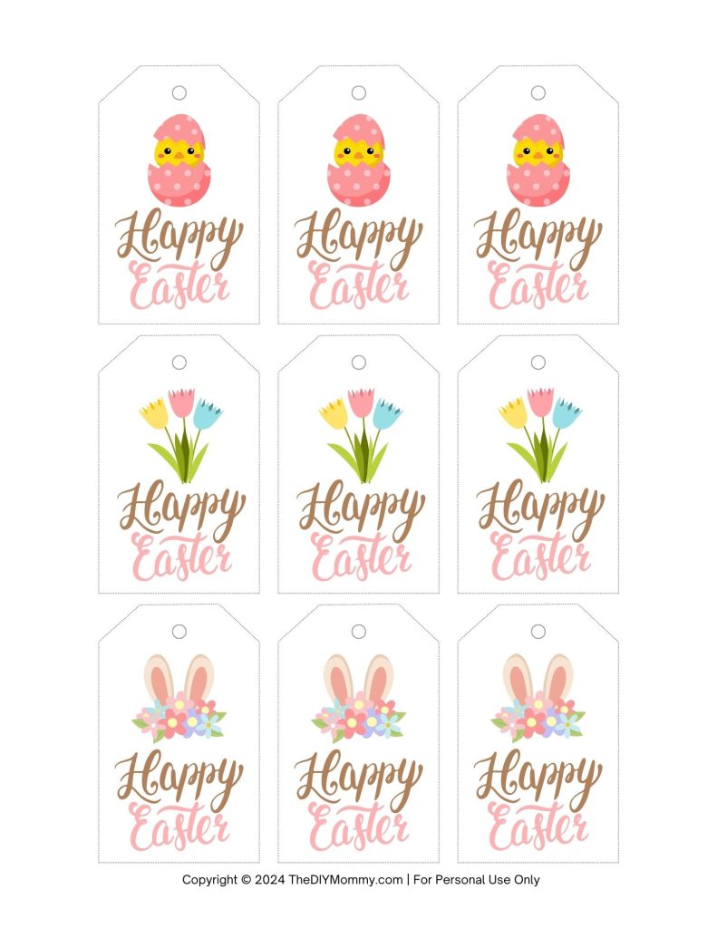 Cute & Free Printable Easter Gift Tags to Download - Cozy DIY Home